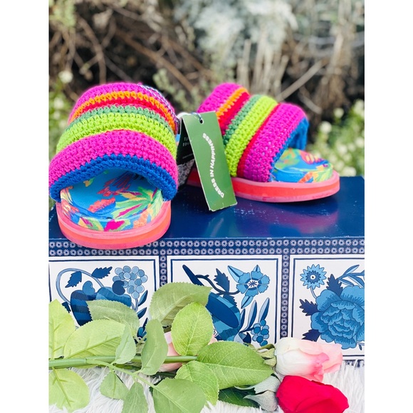 FARM Rio | Shoes | Farm Rio Blue Macaw Crochet Sandals | Poshmark